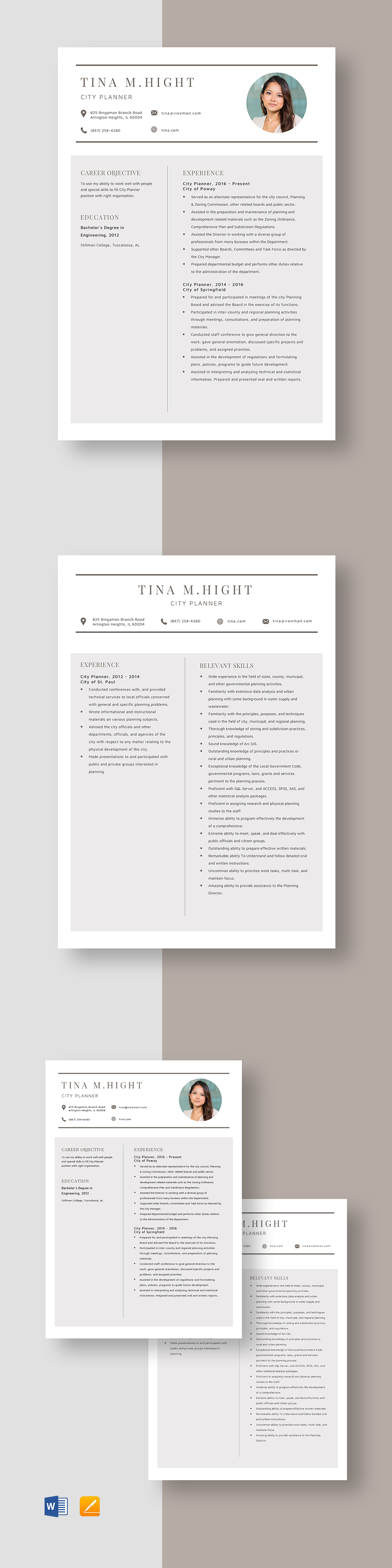 City Planner Resume Template - Word, Apple Pages | Template.net