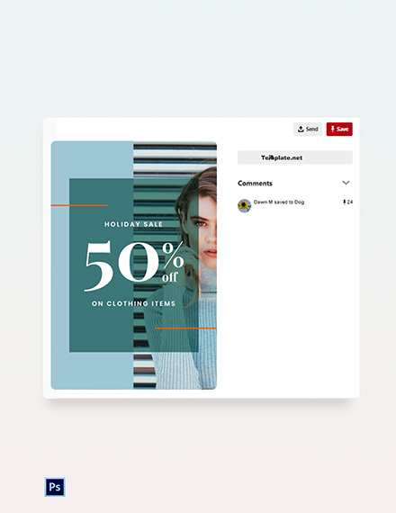 Holiday Off Discount Sale Pinterest Pin Template - PSD | Template.net