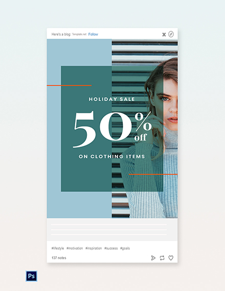 Free Holiday Off Discount Sale Tumblr Post Template - PSD | Template.net