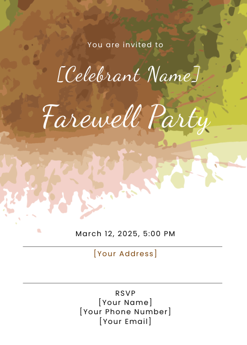 Farewell Party Invitation Template - Edit Online & Download Example ...