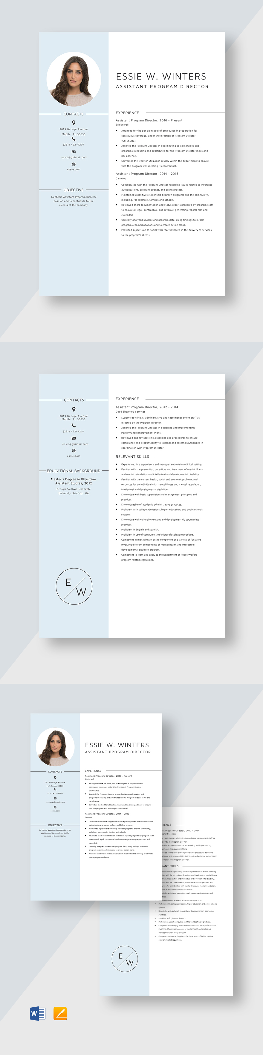 Free Program Director Resume Template - Word, Apple Pages | Template.net