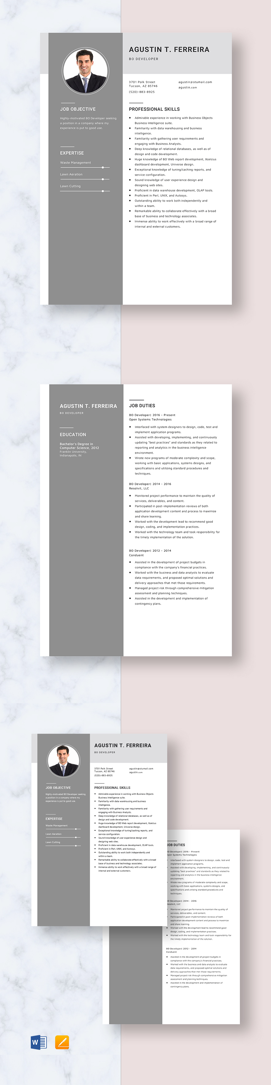 Free Junior Android Developer Resume Template - InDesign, Word, Apple ...