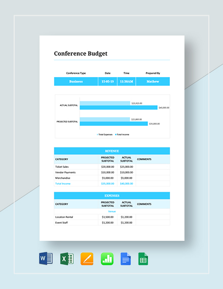 FREE 10+ Conference Budget Templates