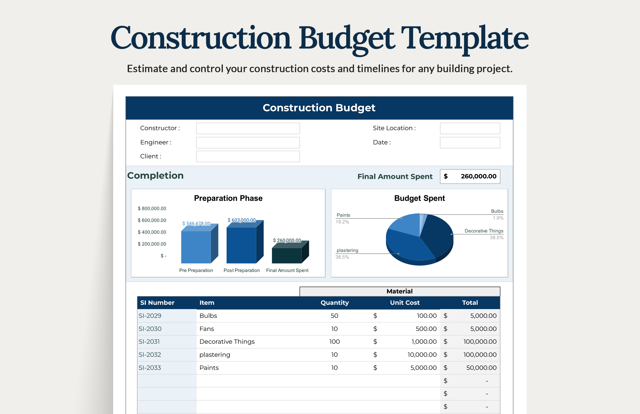 Construction Budget Template Download In Word Google Docs Excel 