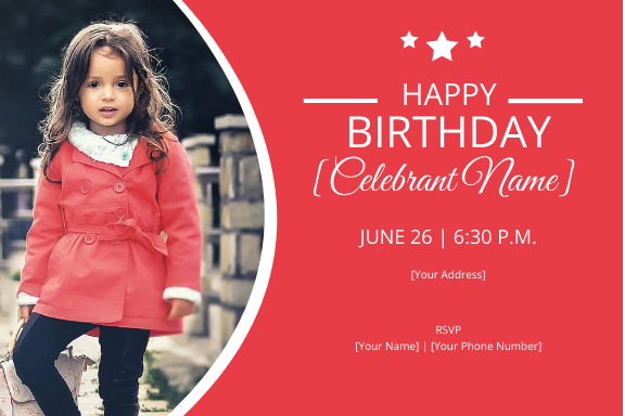 Modern Birthday Invitation Card Templates - Edit Online & Download ...