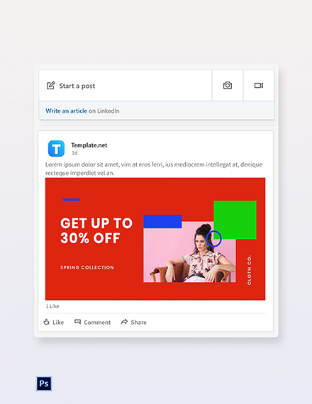 Holiday Spring Offer Sale LinkedIn Blog Post Template - PSD | Template.net
