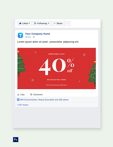 Christmas Holiday Sale Twitter Post Template - PSD | Template.net