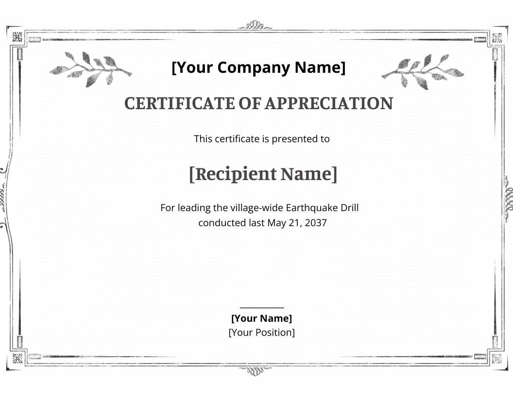 Professional Certification of Appreciation Template - Edit Online ...