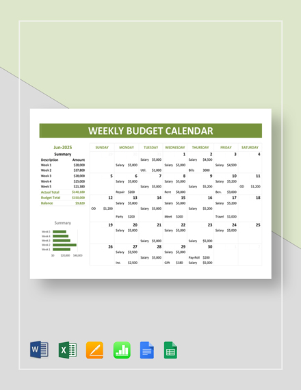 Week Calendar Template - 12+ Free Word Documents Download