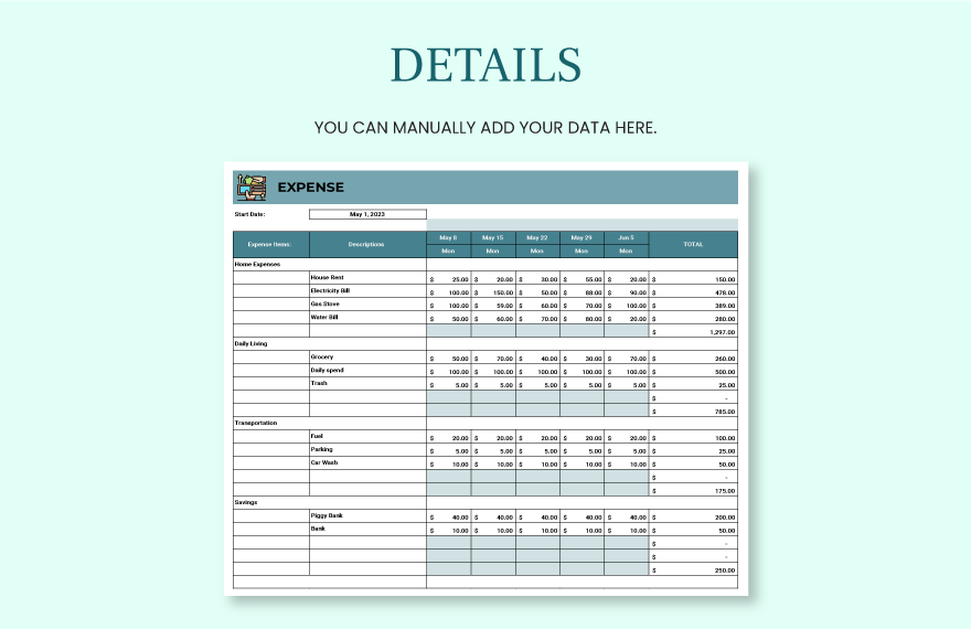 Weekly Budget Template - Download in Word, Google Docs, Excel, PDF ...