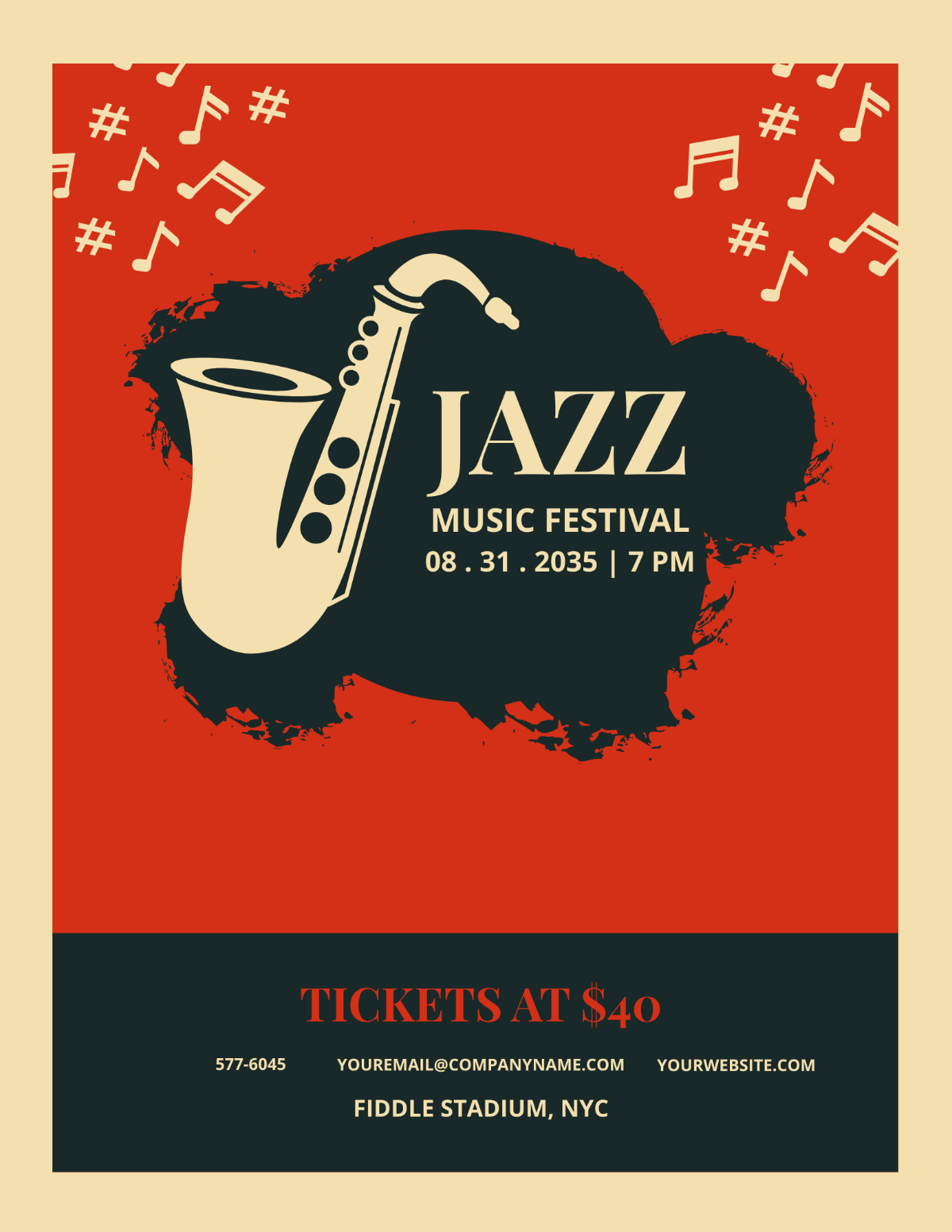 Free Jazz Flyer Templates Editable And Printable