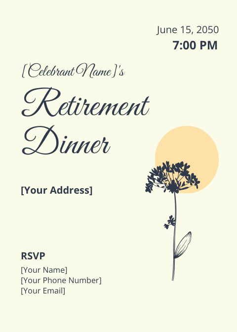Retirement Dinner Invitation Template - Edit Online & Download Example ...
