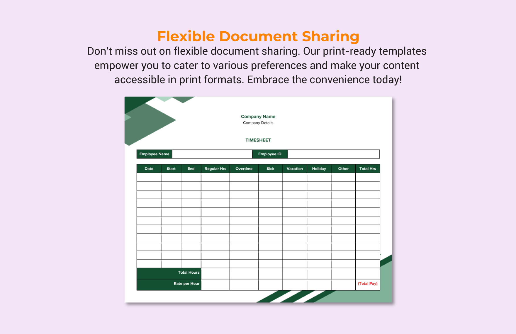 Free Printable Timesheet Template - Download in Word | Template.net
