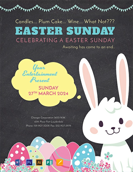 Free Printable Easter Sunday Flyer Template