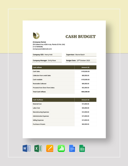 11+ Cash Budget Templates - Free Sample,Example Format Download