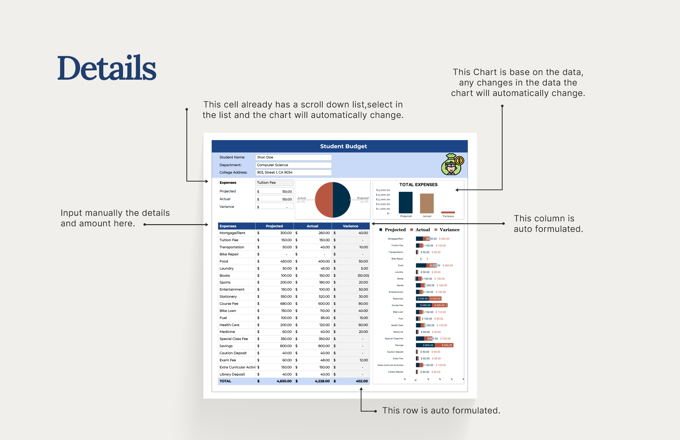 Student Budget Template - Download in Word, Google Docs, Excel, PDF ...