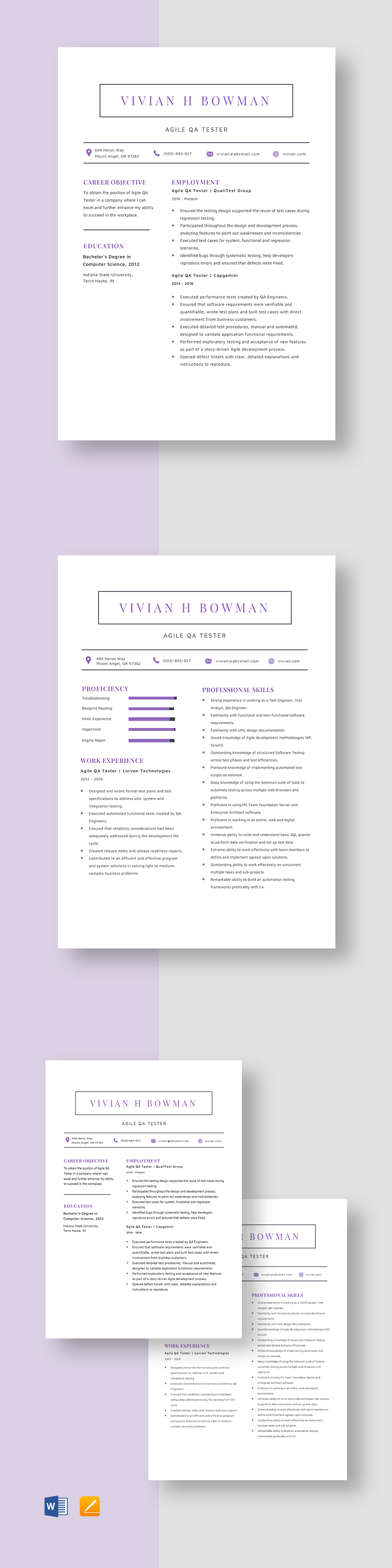 Free Agile QA Tester Resume Template - Word, Apple Pages | Template.net Free Agile QA Tester Resume Template - Word, Apple Pages | Template.net
