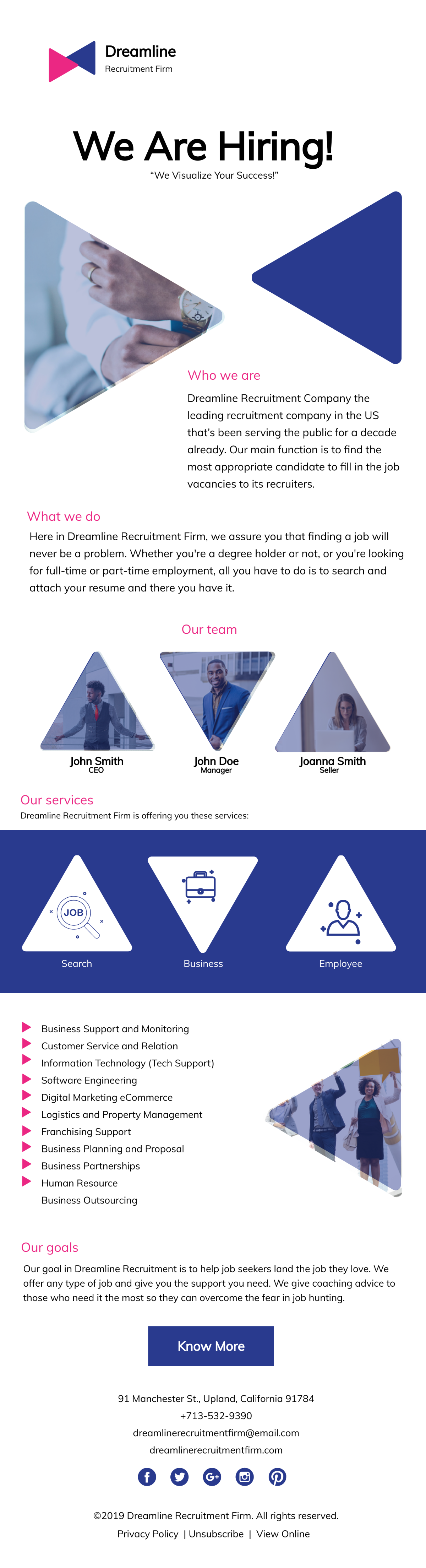 Free Recruitment Firm Email Newsletter Template to Edit Online