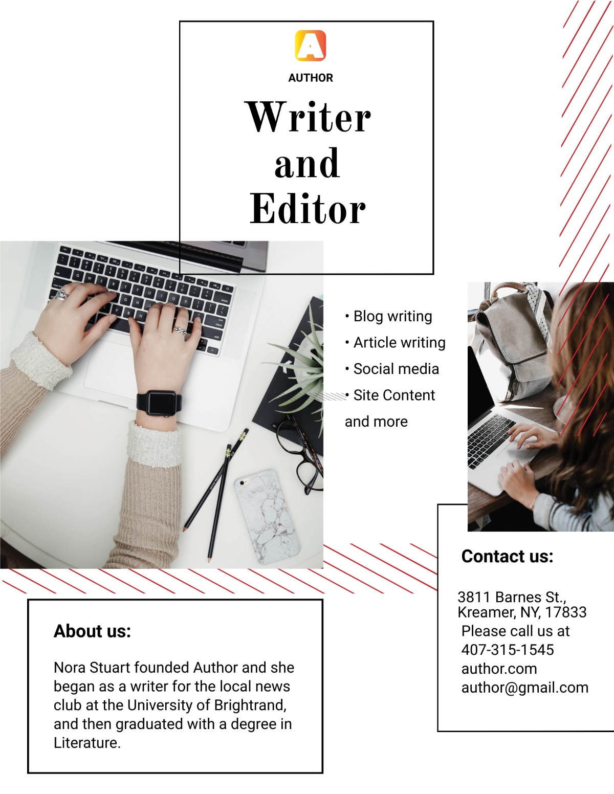 FREE Author Templates Examples Edit Online Download Template