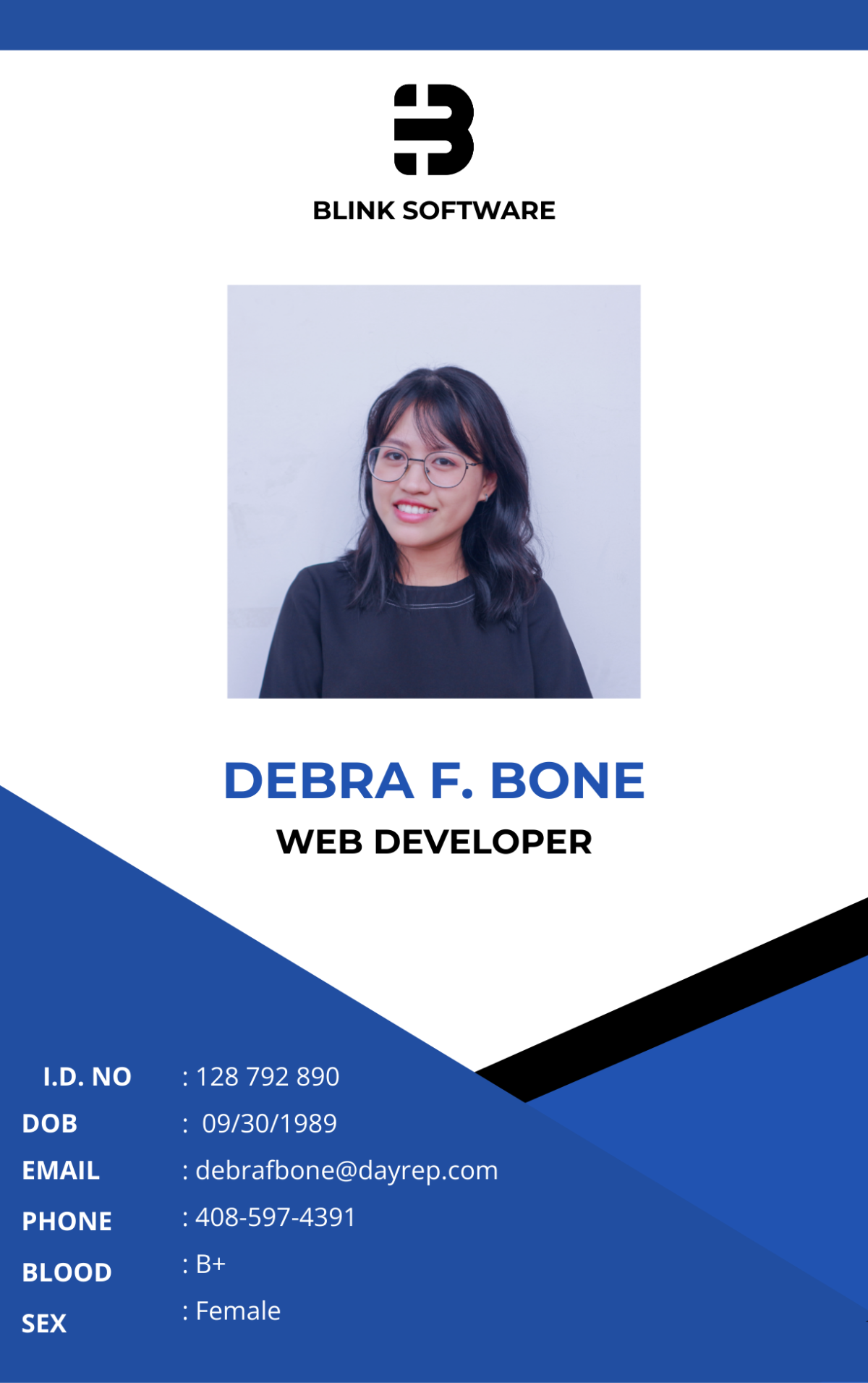 Free Company ID Card Templates Editable And Printable