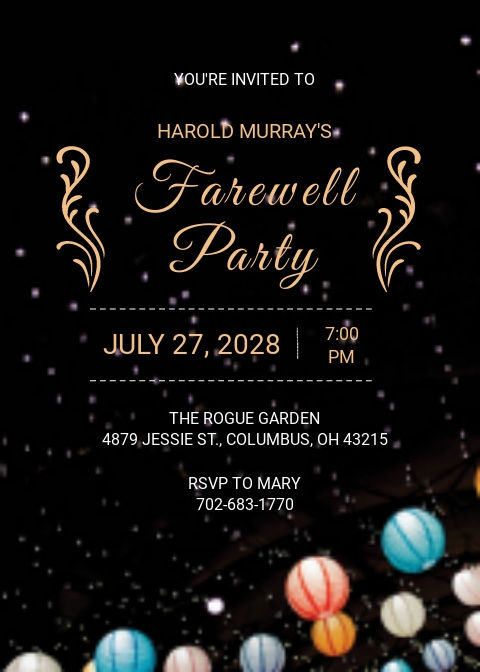 22 FREE Farewell Invitation Templates Customize Download 