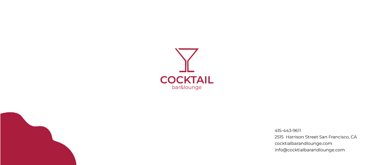 Free Bar/Lounge Envelope - Edit Online & Download | Template.net