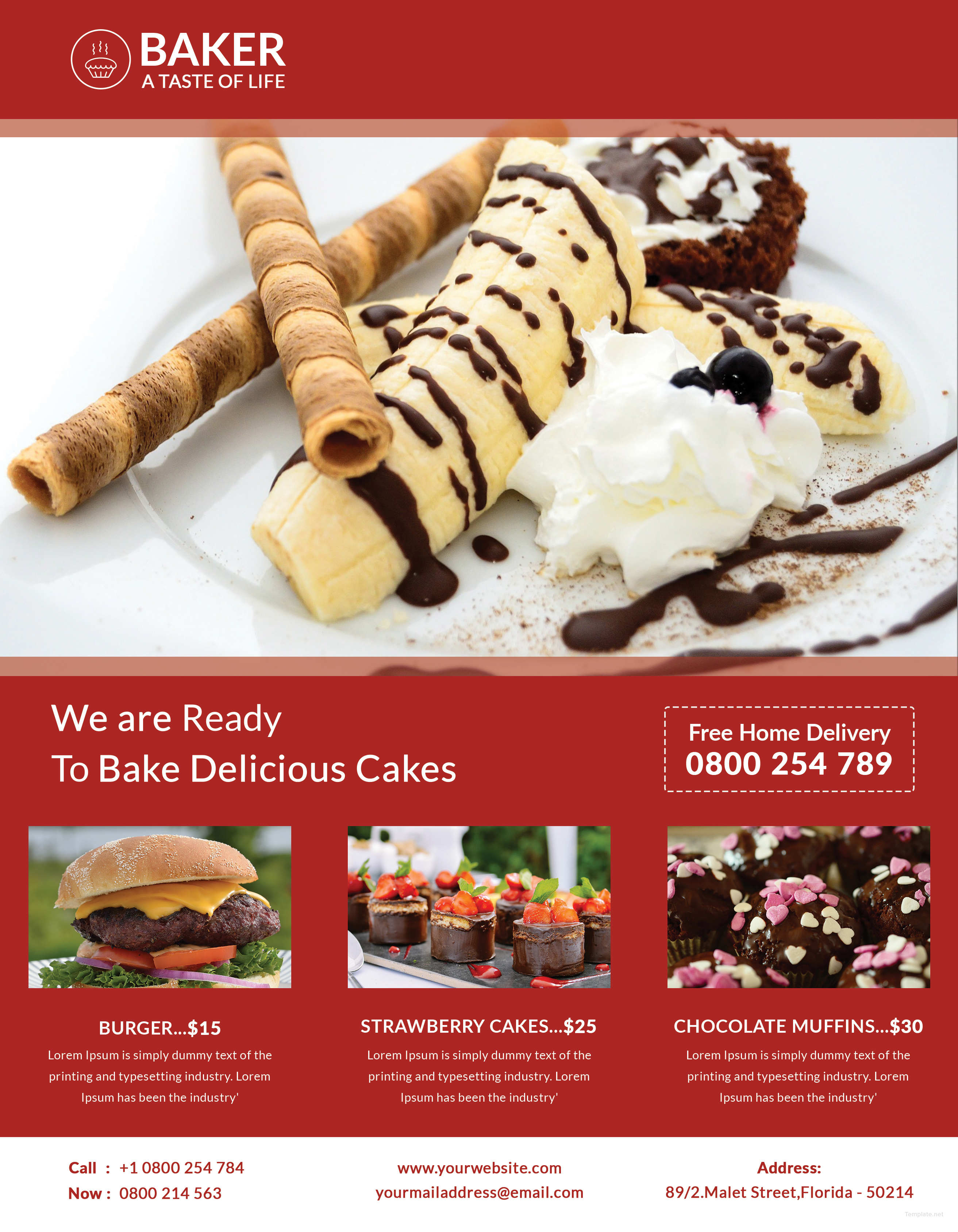 Free Bakery Flyer Template In Adobe Photoshop Illustrator Microsoft 