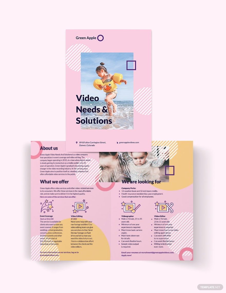 Video Bi-Fold Brochure Template - Download in Word, Google Docs ...