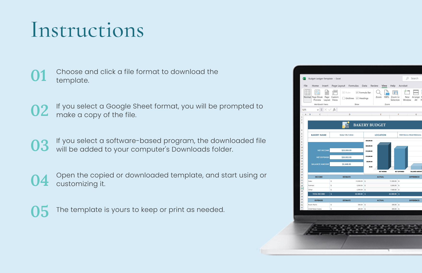 Bakery Budget Template in Google Docs, Word, Pages, Numbers, PDF, Excel ...
