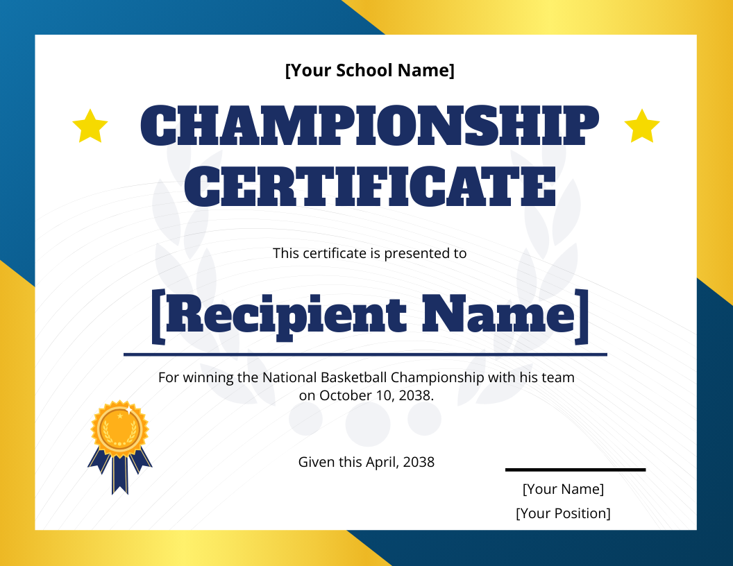 Champion Certificate Template - Edit Online & Download Example ...