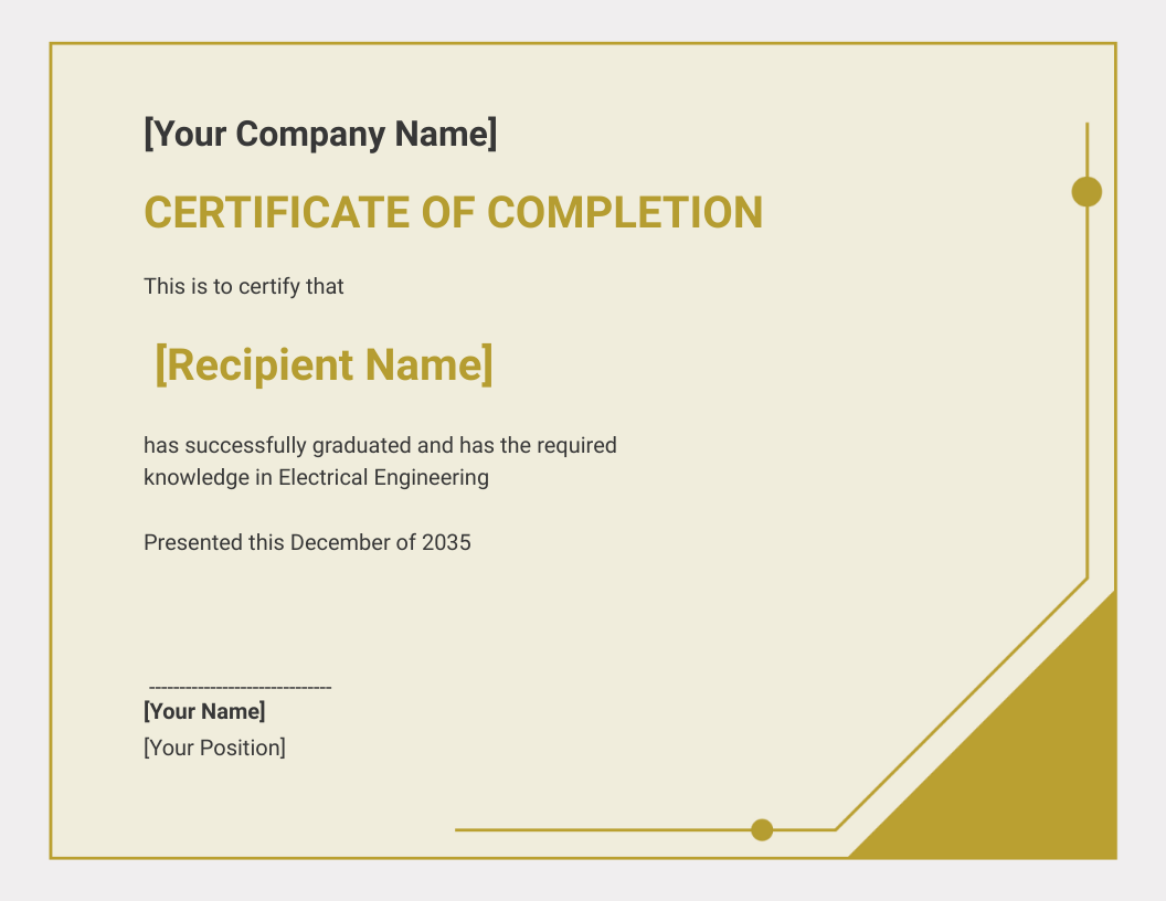 Customizable Completion Certificate Templates - Edit Online & Download ...