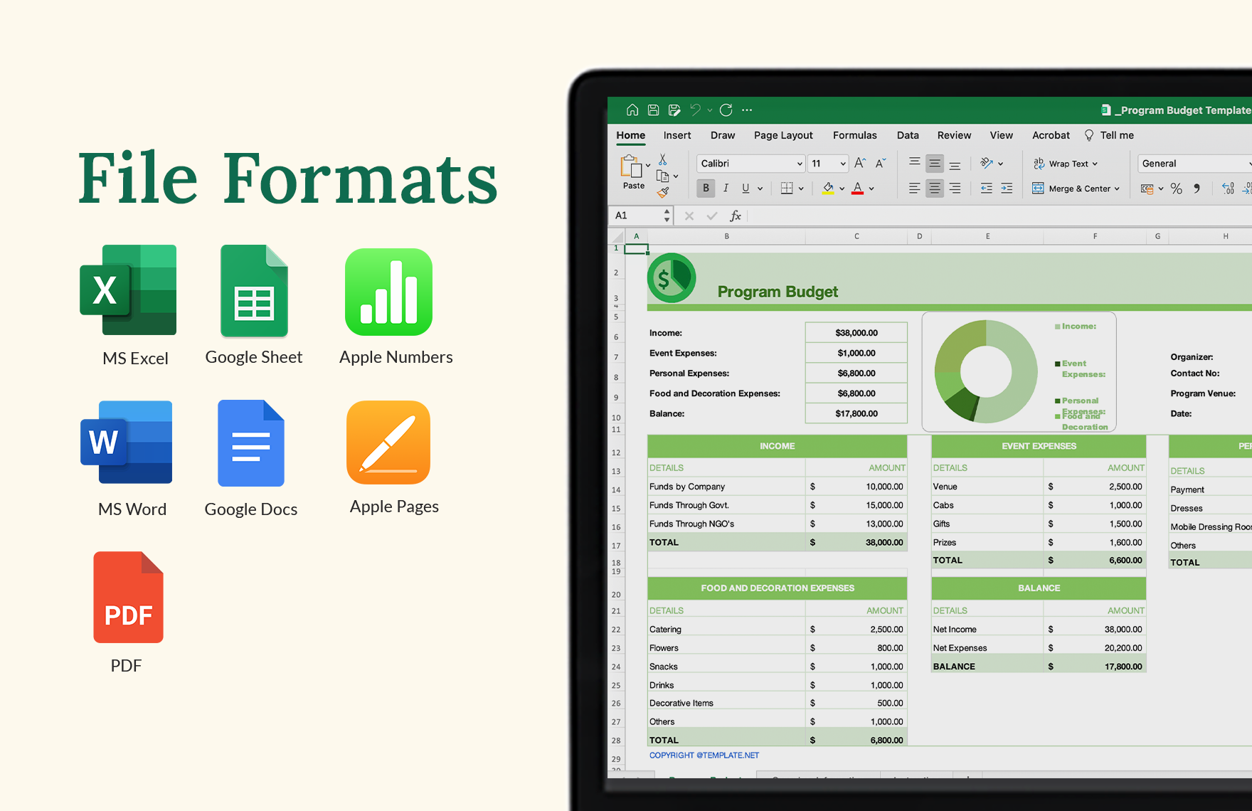 Program Budget Template in Word, Google Docs, Pages, Numbers, PDF ...
