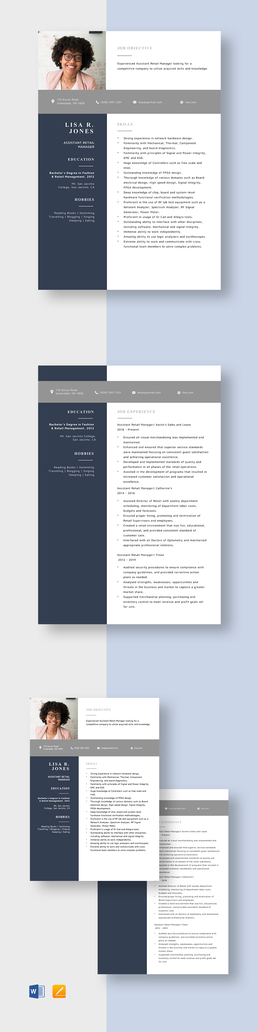 Assistant Retail Store Manager Resume Template - Word, Apple Pages ...
