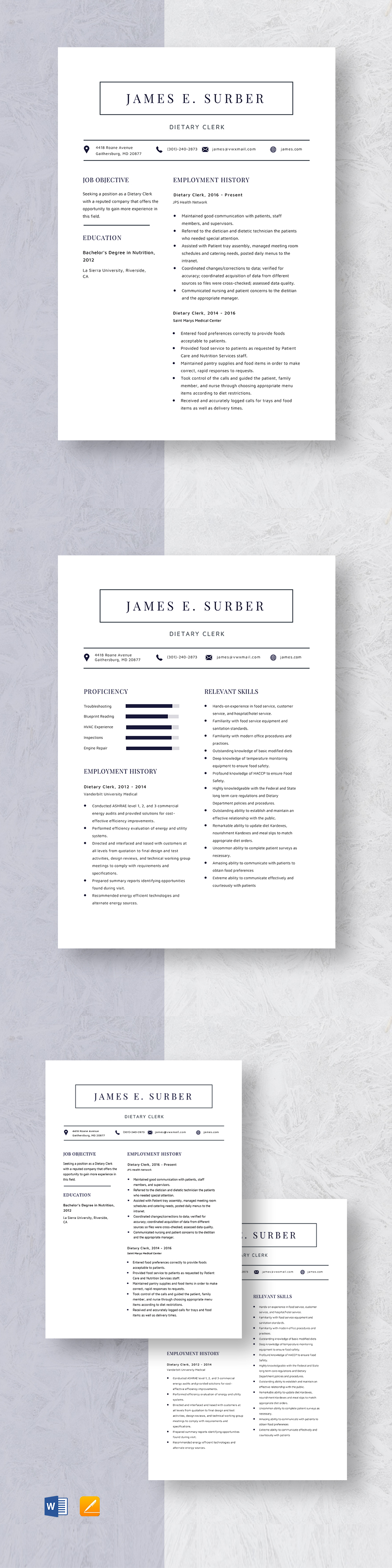 Free ER Clerk Resume Template - Word, Apple Pages | Template.net