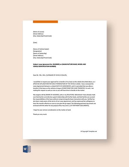 FREE Vehicle Ownership Transfer Letter Template - Word (DOC) | Google ...