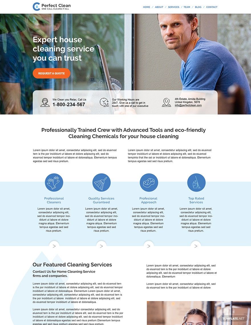 Cleaning Service WordPress Theme Template Download In Wordpress 