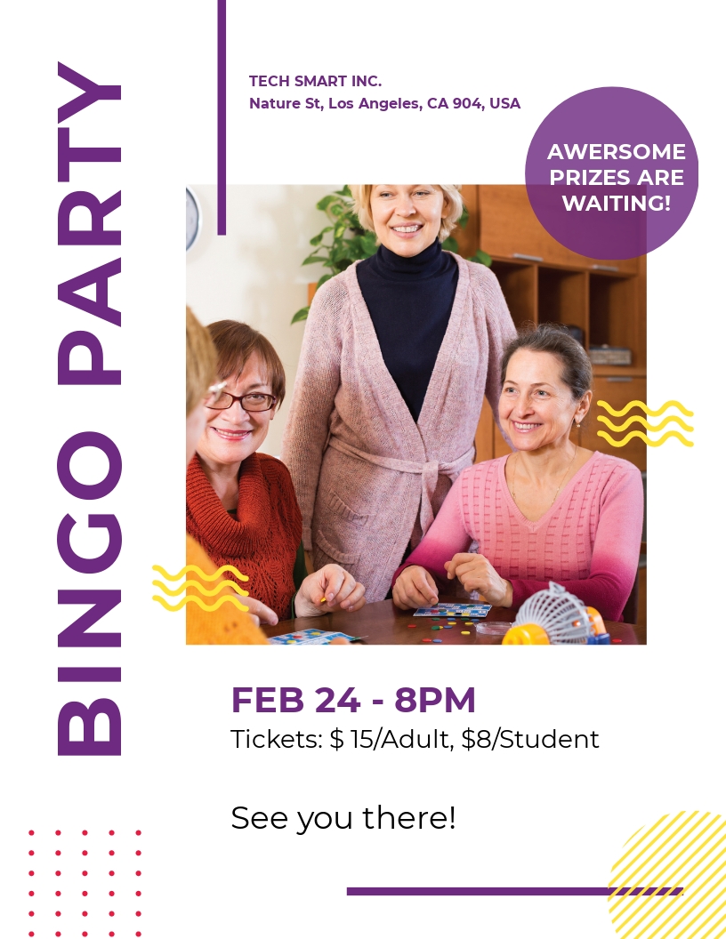 Free Bingo Party Flyer Template