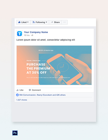 Mobile App Promotion Facebook Post Template - PSD | Template.net
