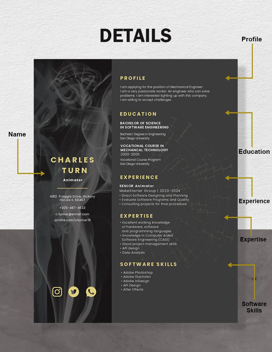 Animator CV Template - Word, Apple Pages, PSD, Publisher | Template.net