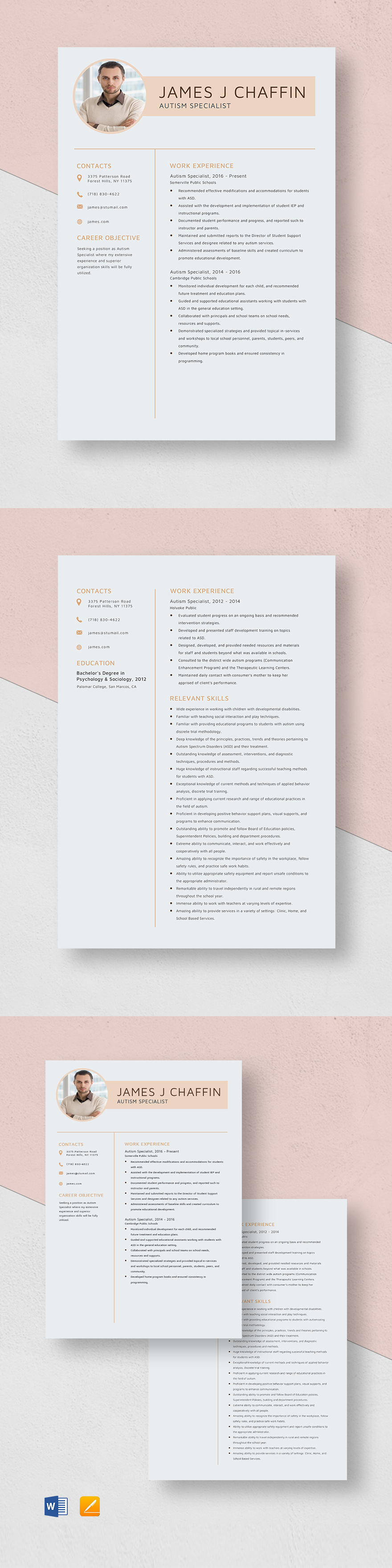 Autism Specialist Resume Template - Word, Apple Pages | Template.net