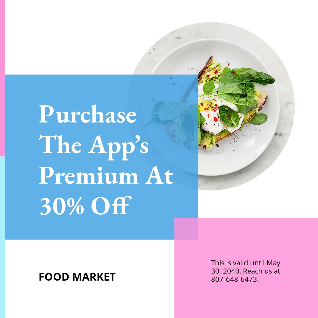 Food App Promotion Instagram Post Template