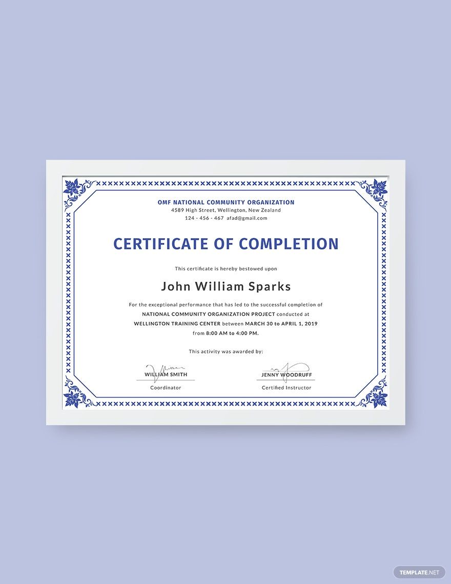 Project Work Completion Certificate Template Download In Word Google 