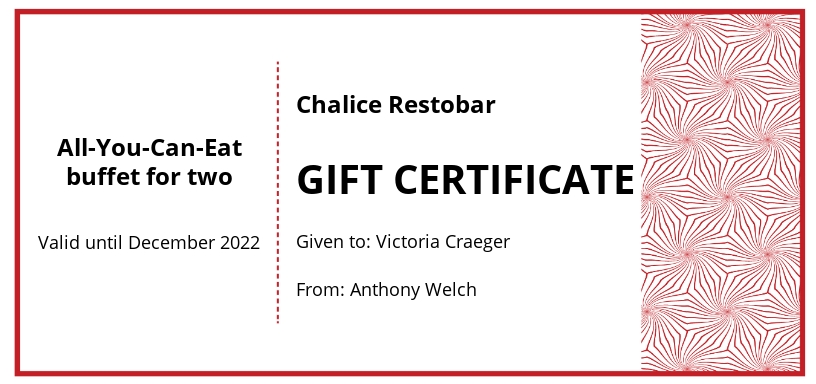 FREE Cafe Gift Certificate Template - PSD