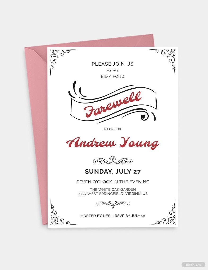 Free Free Elegant Farewell Party Invitation Template Word Outlook PSD Publisher Template