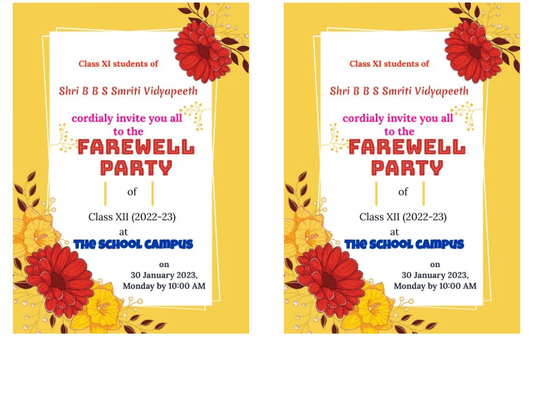 Editable Farewell Card Template