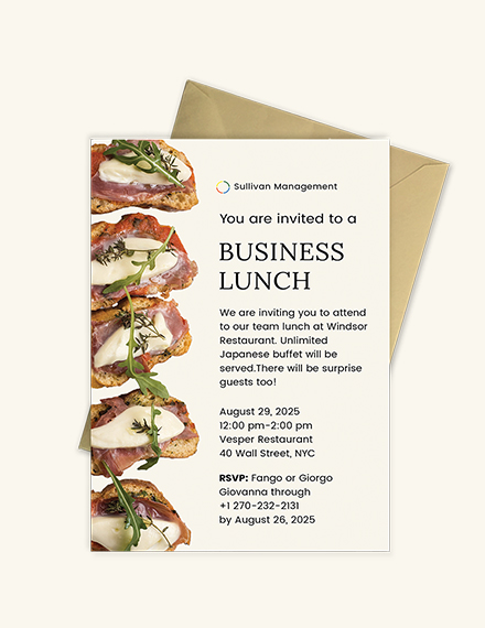  Business Lunch Invitation Template Illustrator Word Outlook PSD 