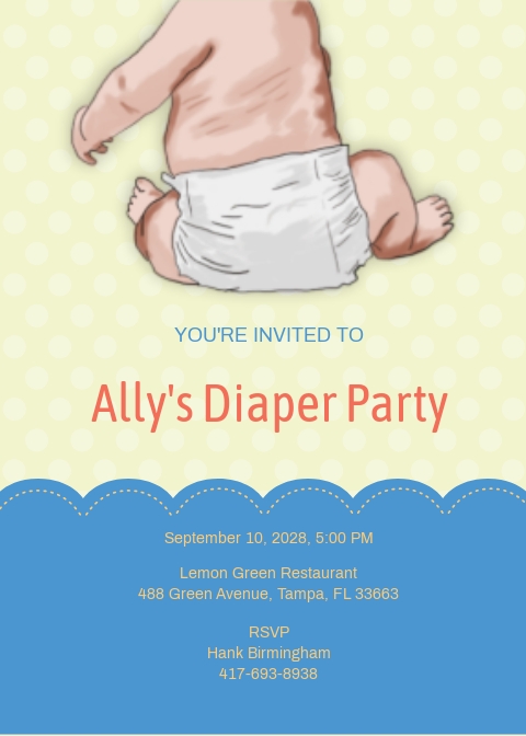Free New Mom Diaper Party Invitation Template
