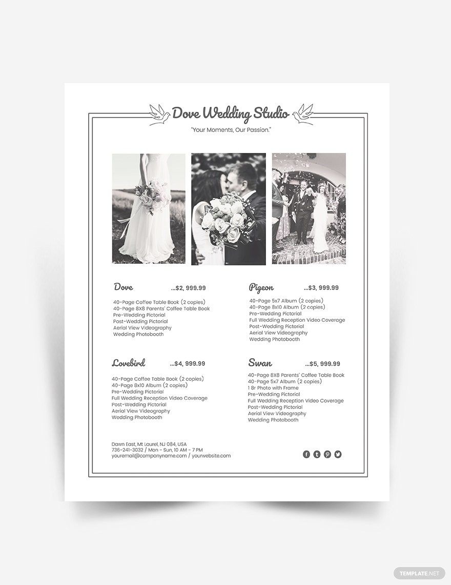 Sports Photography Price List Template Download In Word Google Docs 