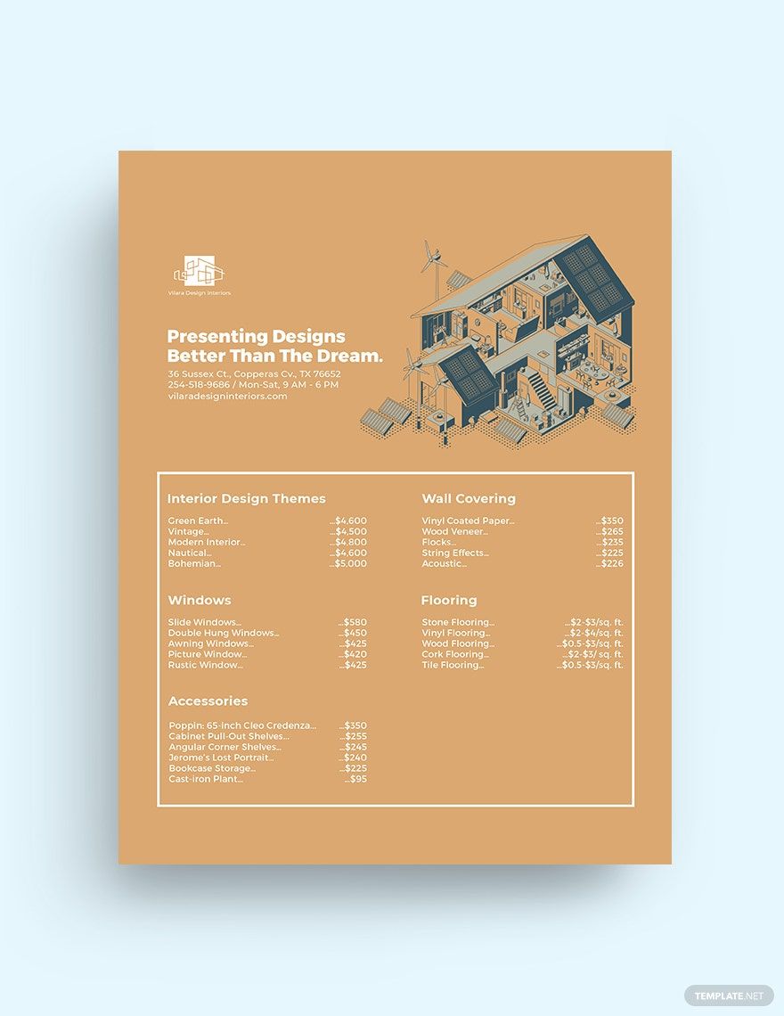 Design Price List Template Google Docs Illustrator Word Apple 