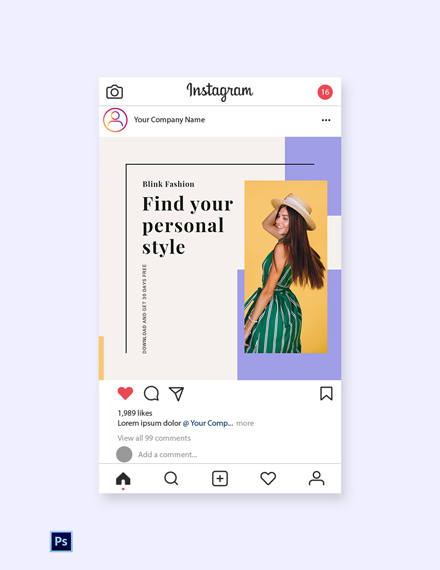 Fashion App Promotion Instagram Post Template - Download in PSD ...